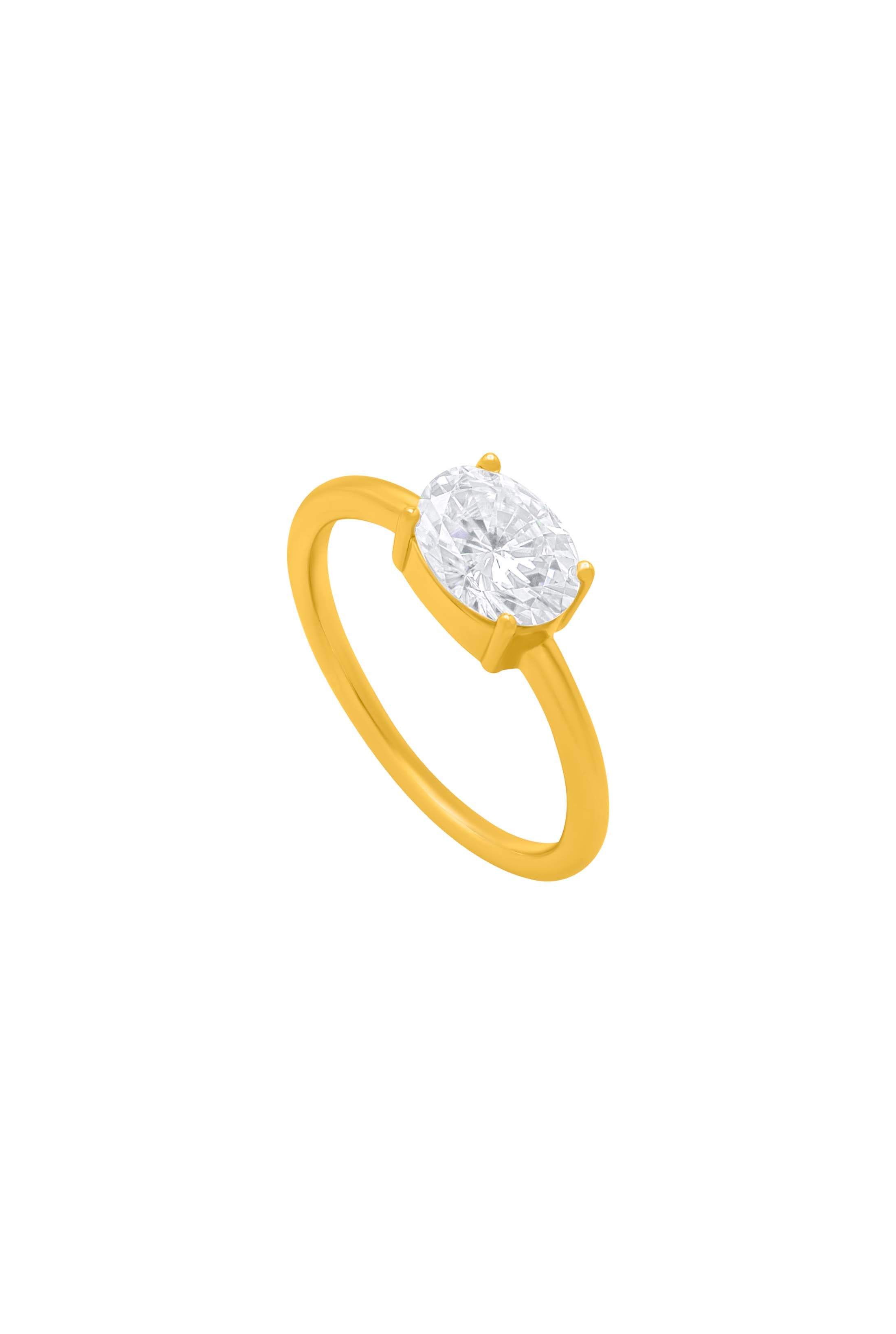 Moissanite Solitaire Ring in 18k Gold Vermeil – Carisma Collections